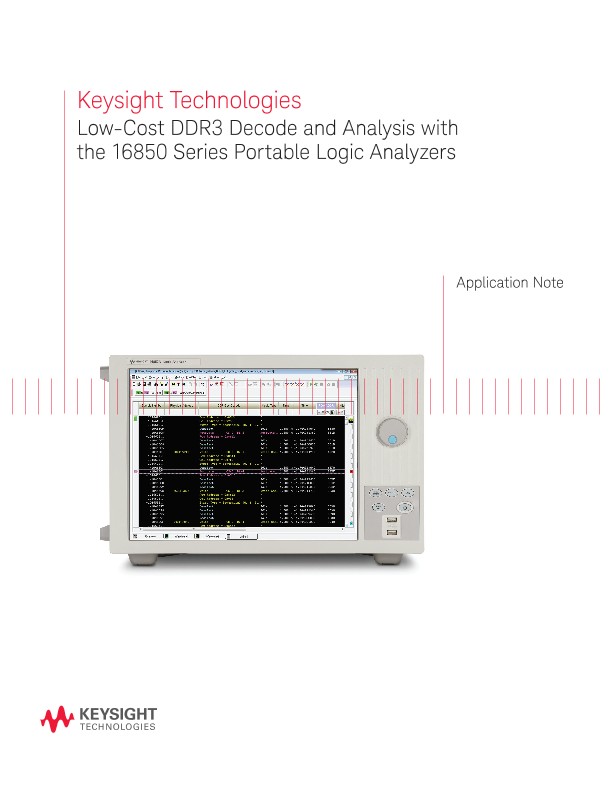 Low Cost Ddr3 Decode And Analysis With Portable Logic Analyzers Pdf Asset Page Keysight